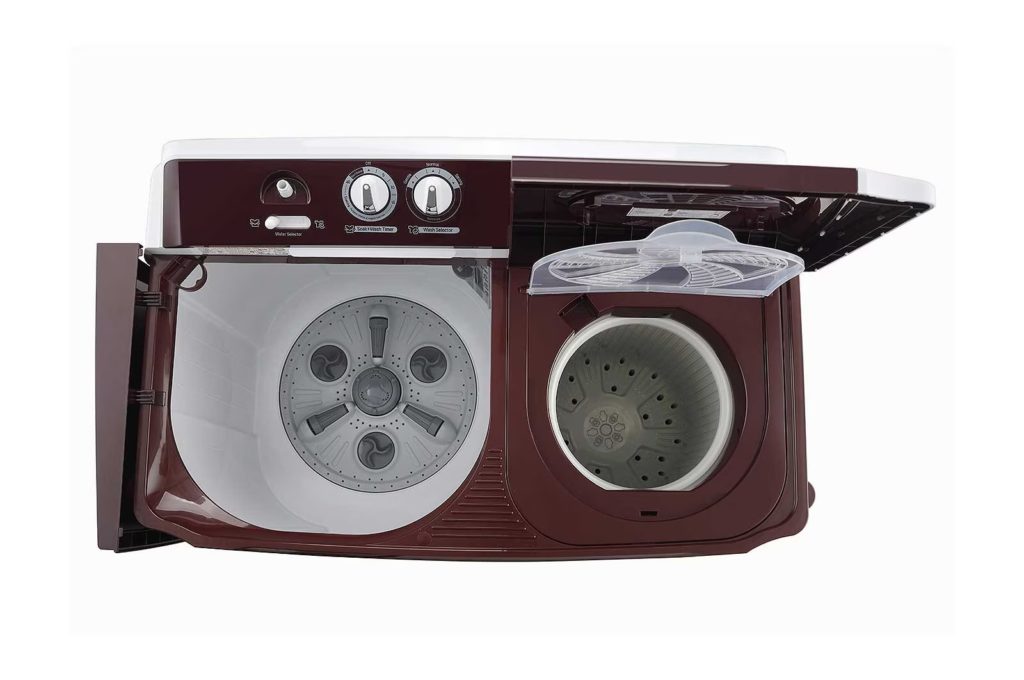 LG 10.0 kg Semi Automatic Top Load Washing Machine Maroon, White ...